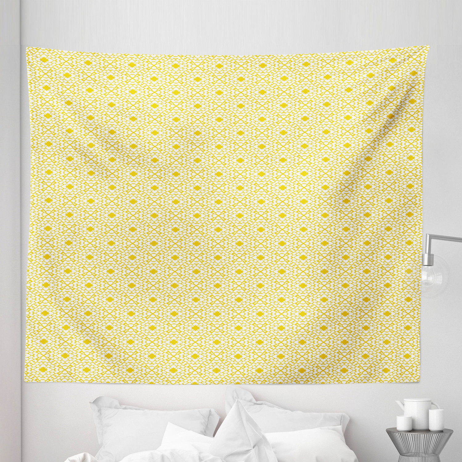 Art Deco Tapestry, Four-leaf Clover Inspired Grunge Brick Printed ...
