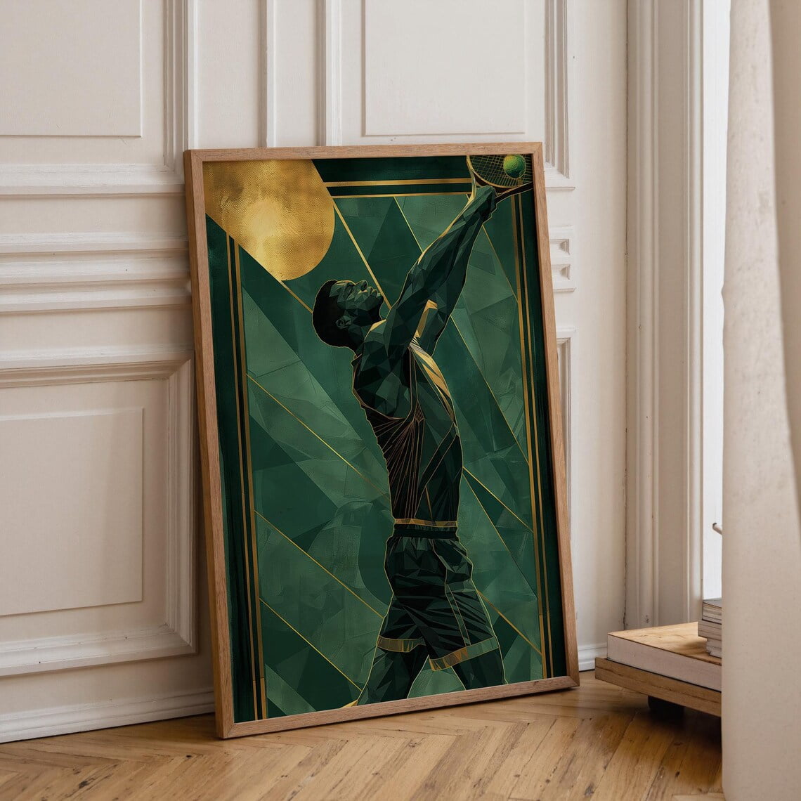 Art Deco Tennis Luxury Green Gold Modern Geometric Sports Masculine ...