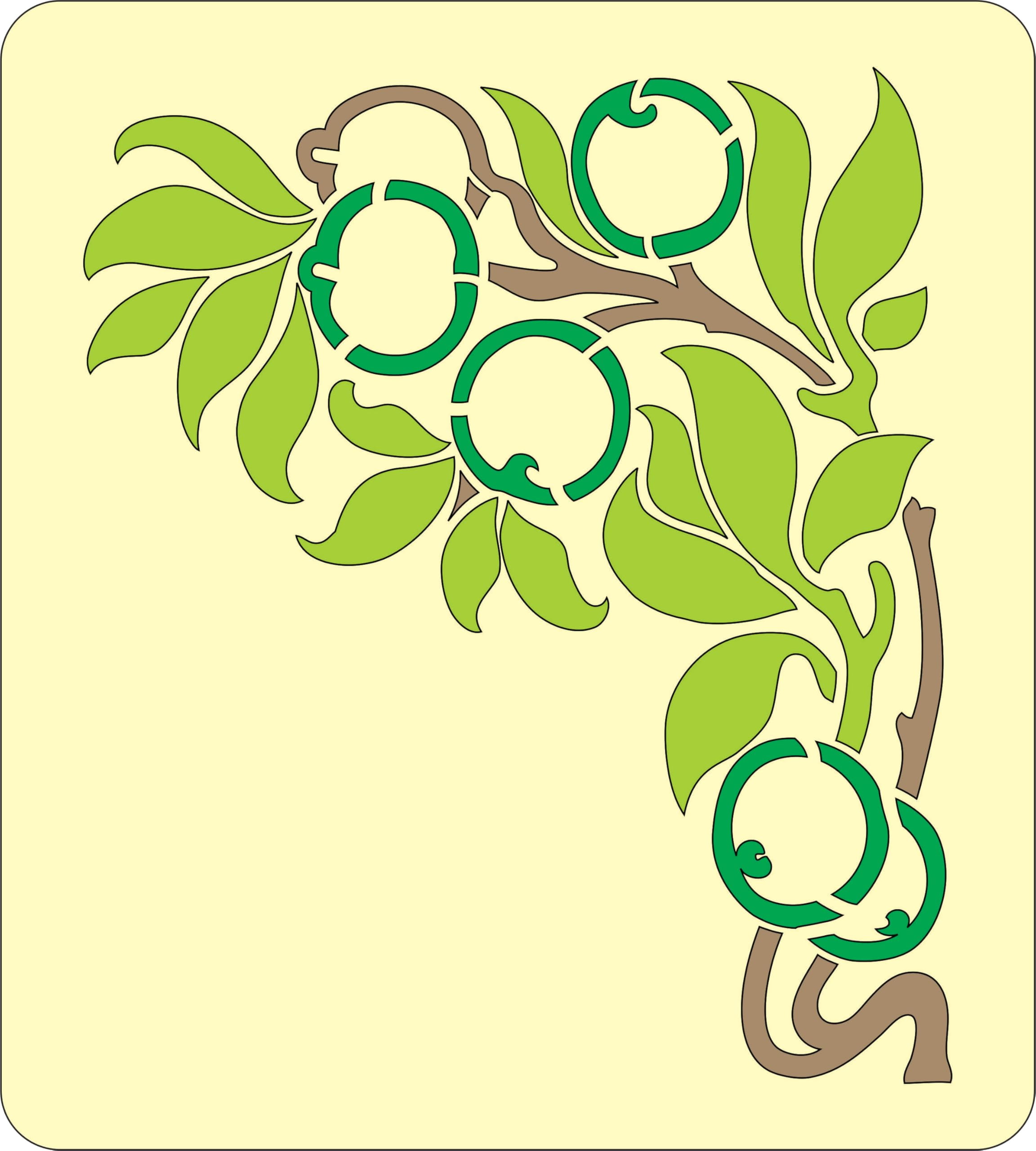 Art Deco Vines Stencil MSF2 7" x 8.5" Elegant Templates for Wall Art ...