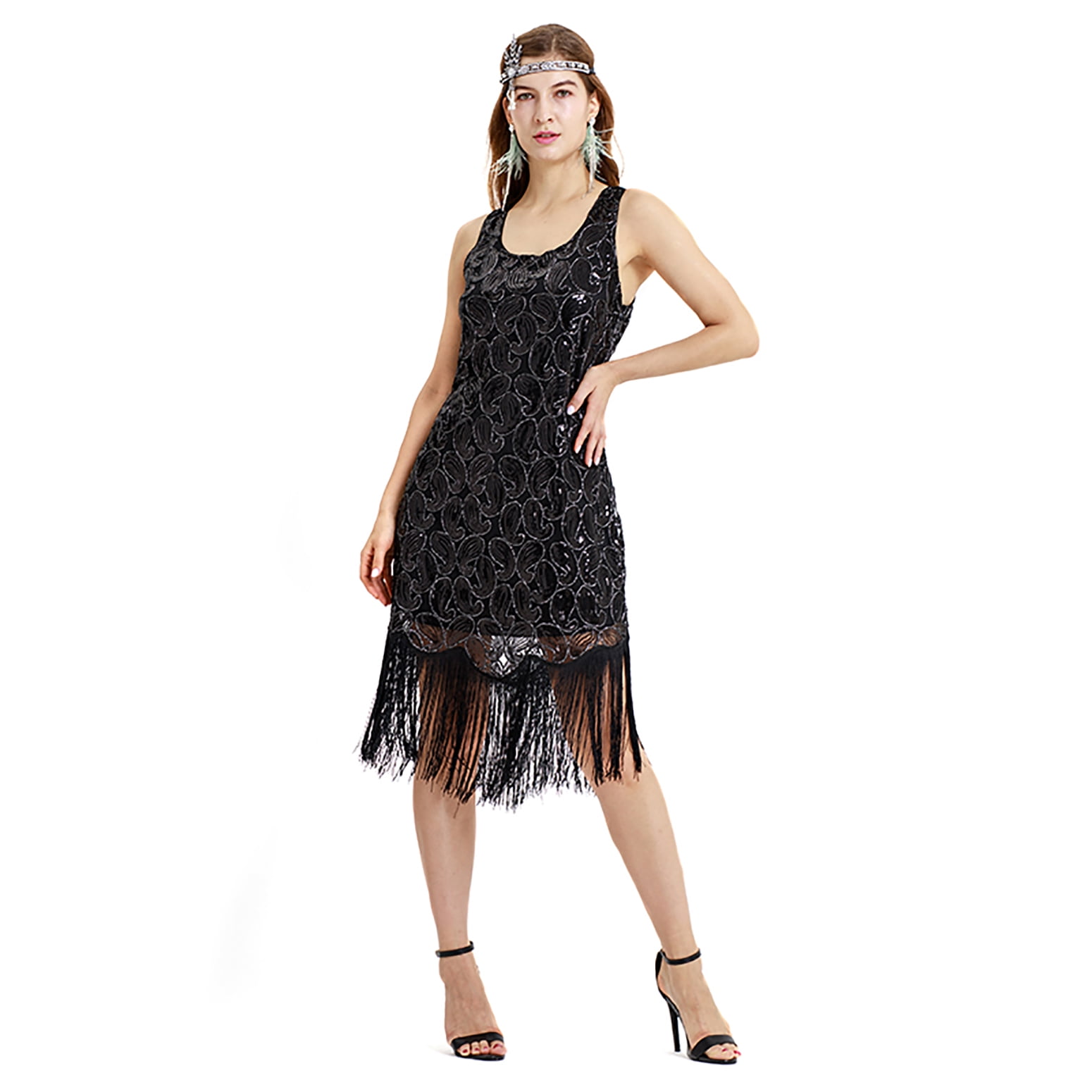 Art Deco Vintage 1920s Flapper Inspired Dresses Clothing Black ...