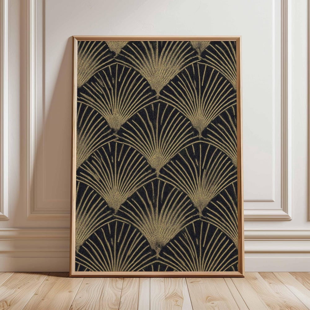Art Deco Wall Art Print Black and Gold Geometric Poster Vintage Glam ...