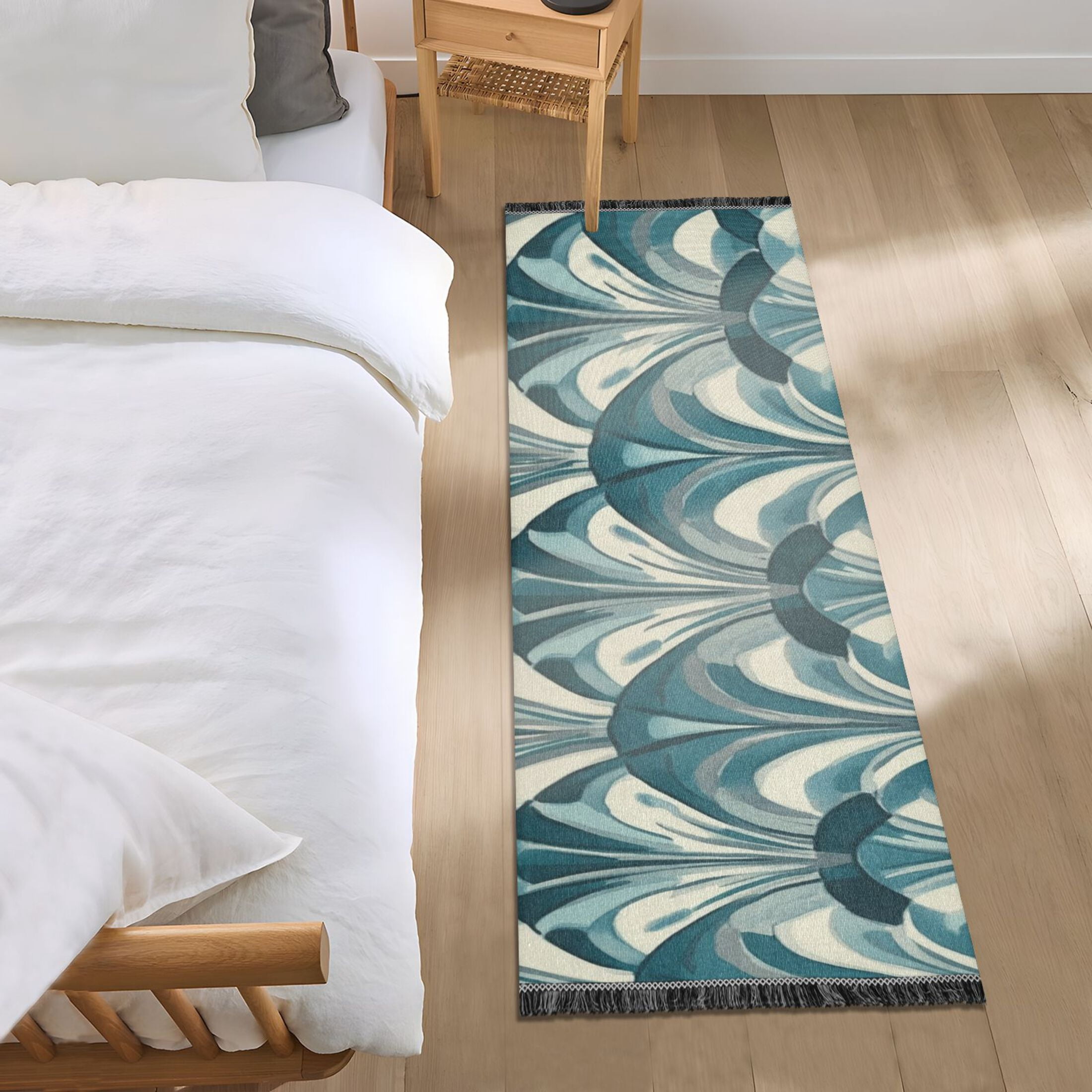 Art Deco Wallpaper Patterns Bedroom Runner Rug 2'x 6' Non Slip Carpet ...
