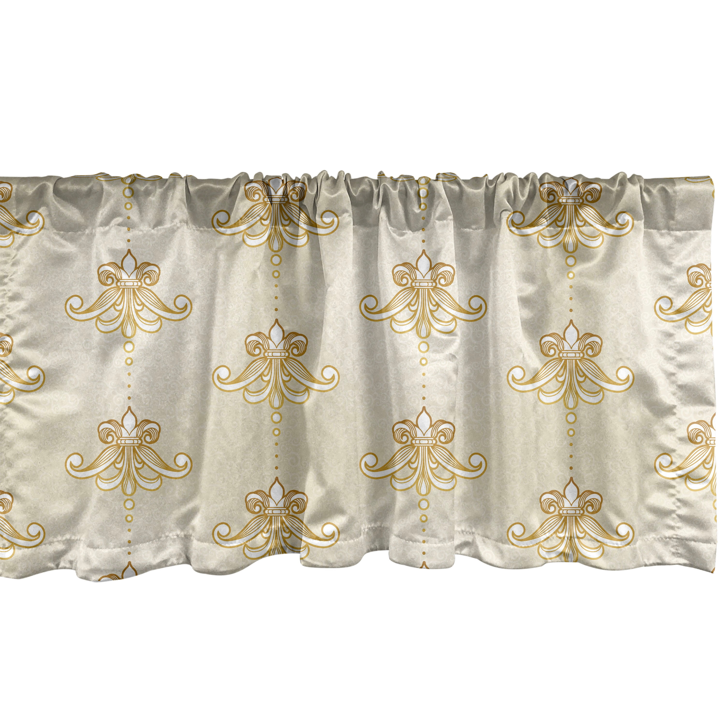Art Deco Window Valance, Abstract Floral Pattern Arabesque Geometrical ...