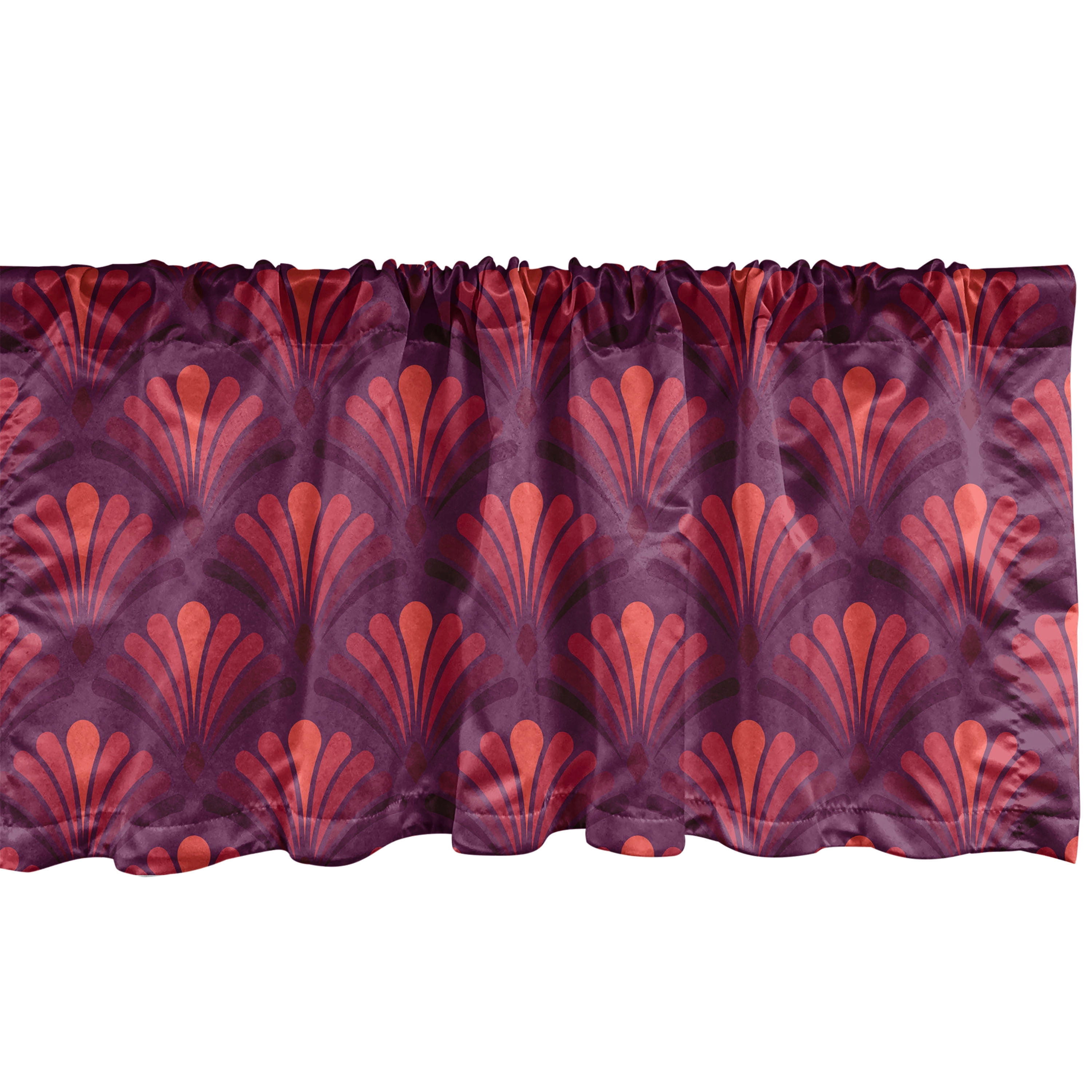 Art Deco Window Valance, Nostalgic Shell Motif with 80s Color Palette ...