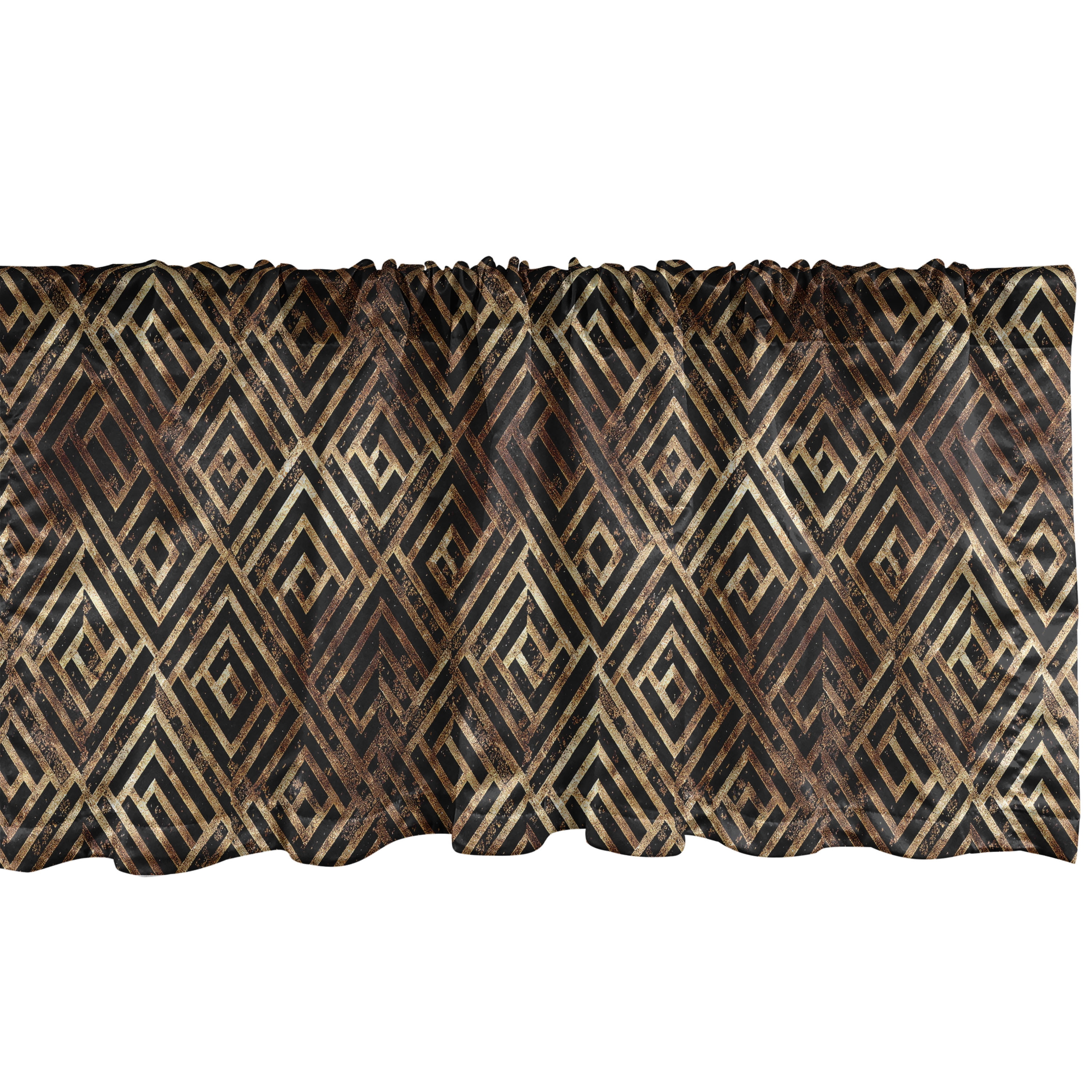 Art Deco Window Valance, Rectangles Abstract Shapes Maze Lines ...