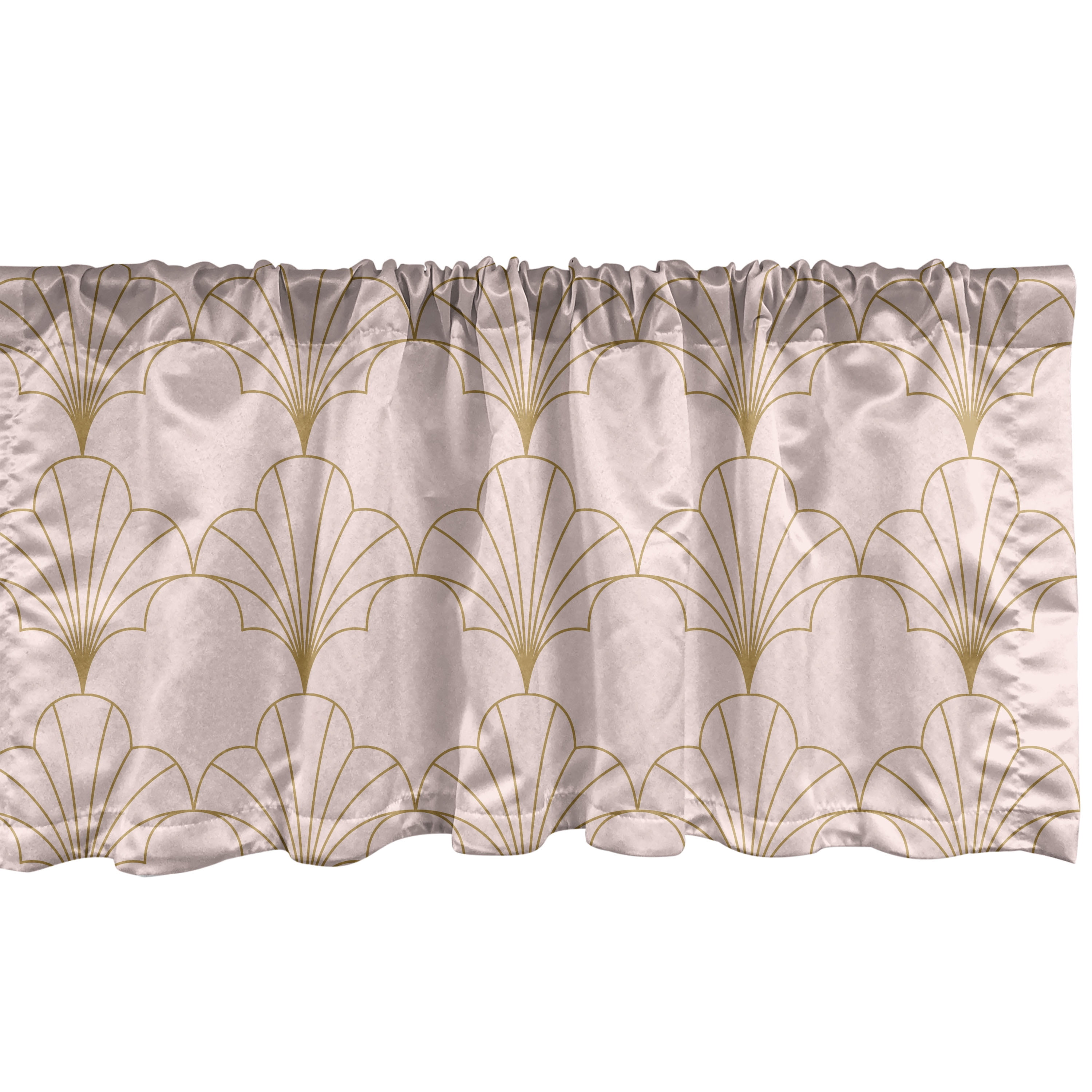 Art Deco Window Valance, Shell Look Simplistic Pattern with Vintage and ...