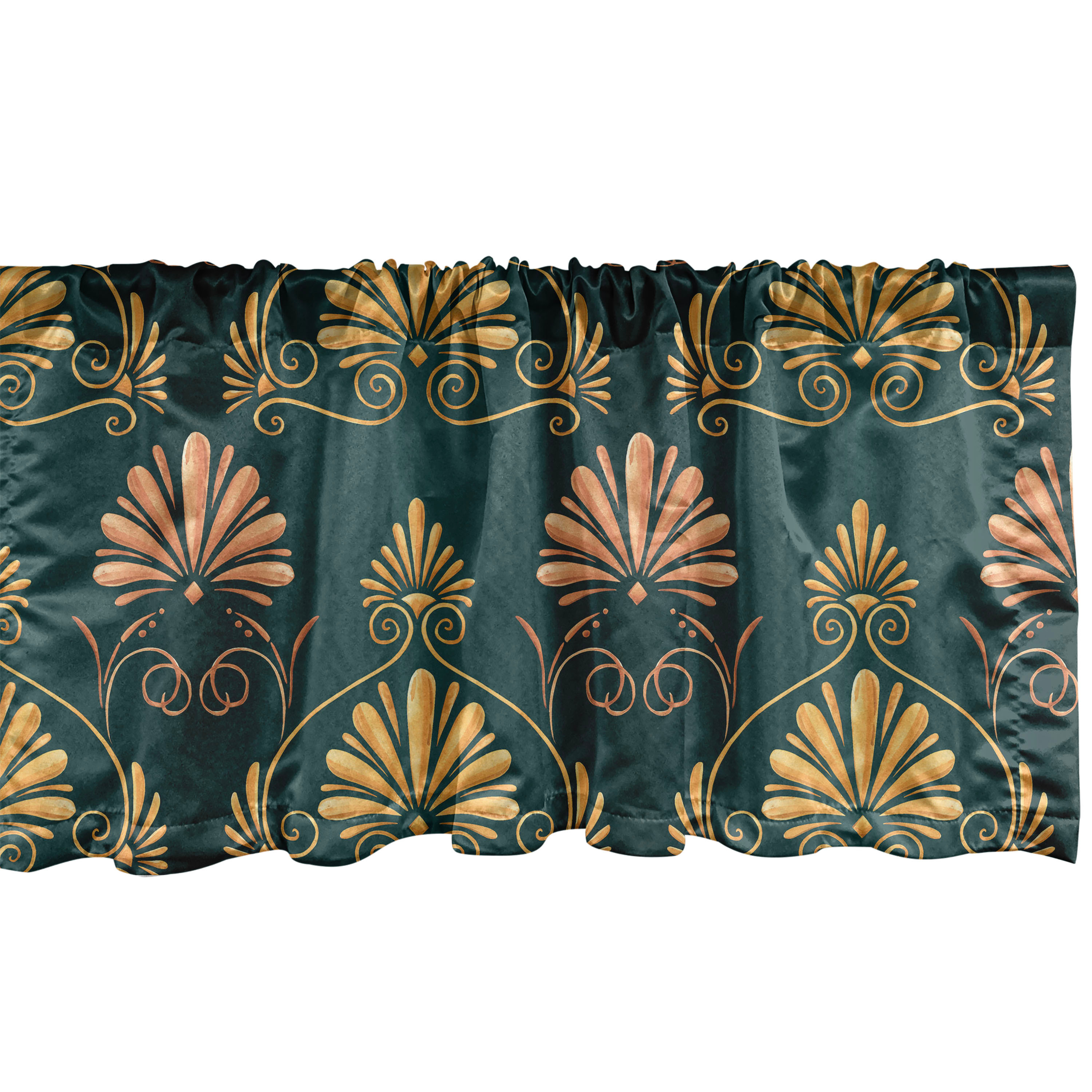 Art Deco Window Valance, Shell Shapes and Curlicue Vintage Ornaments on ...