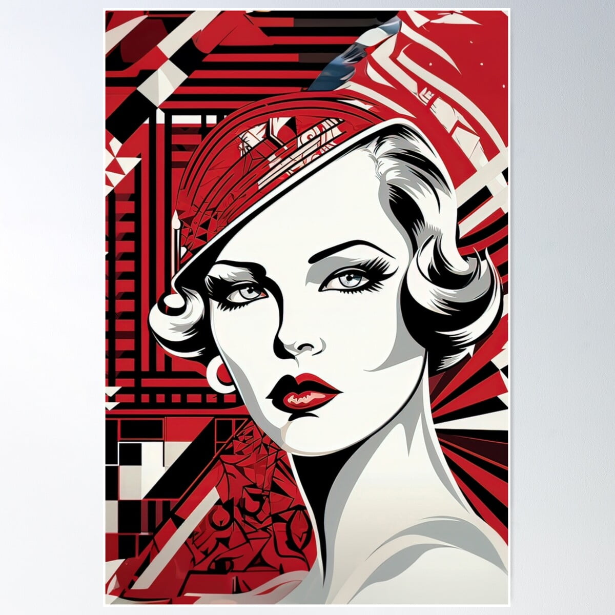 Art Deco Woman 188 Poster Wall Art, Modern Wall Decor For Living Room ...