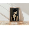 Art Deco Woman Portrait Print, Black Gold Minimalist Wall Art, Living ...