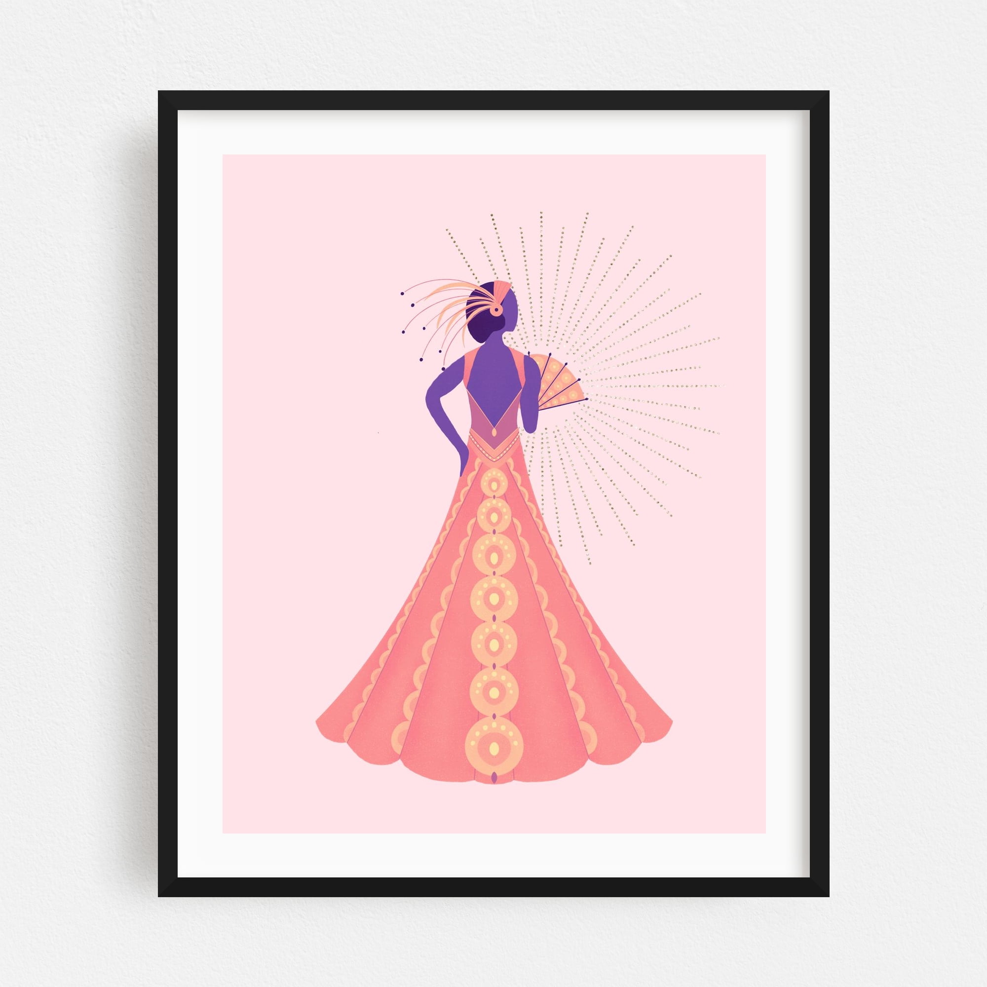 Art Deco sunset peacock dress - Illustration Art Deco Vintage Fashion ...