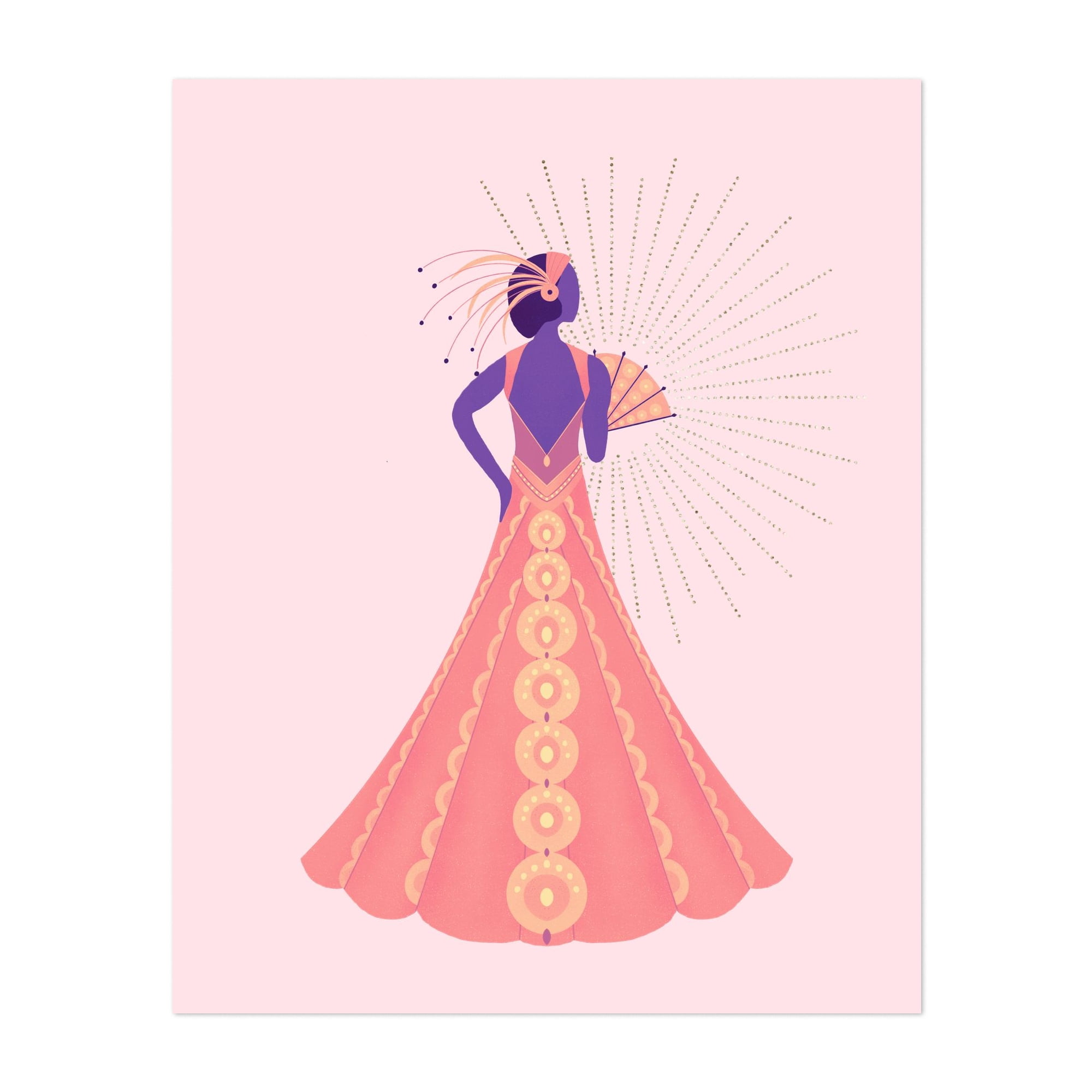 Art Deco sunset peacock dress - Illustration Art Deco Vintage Fashion ...