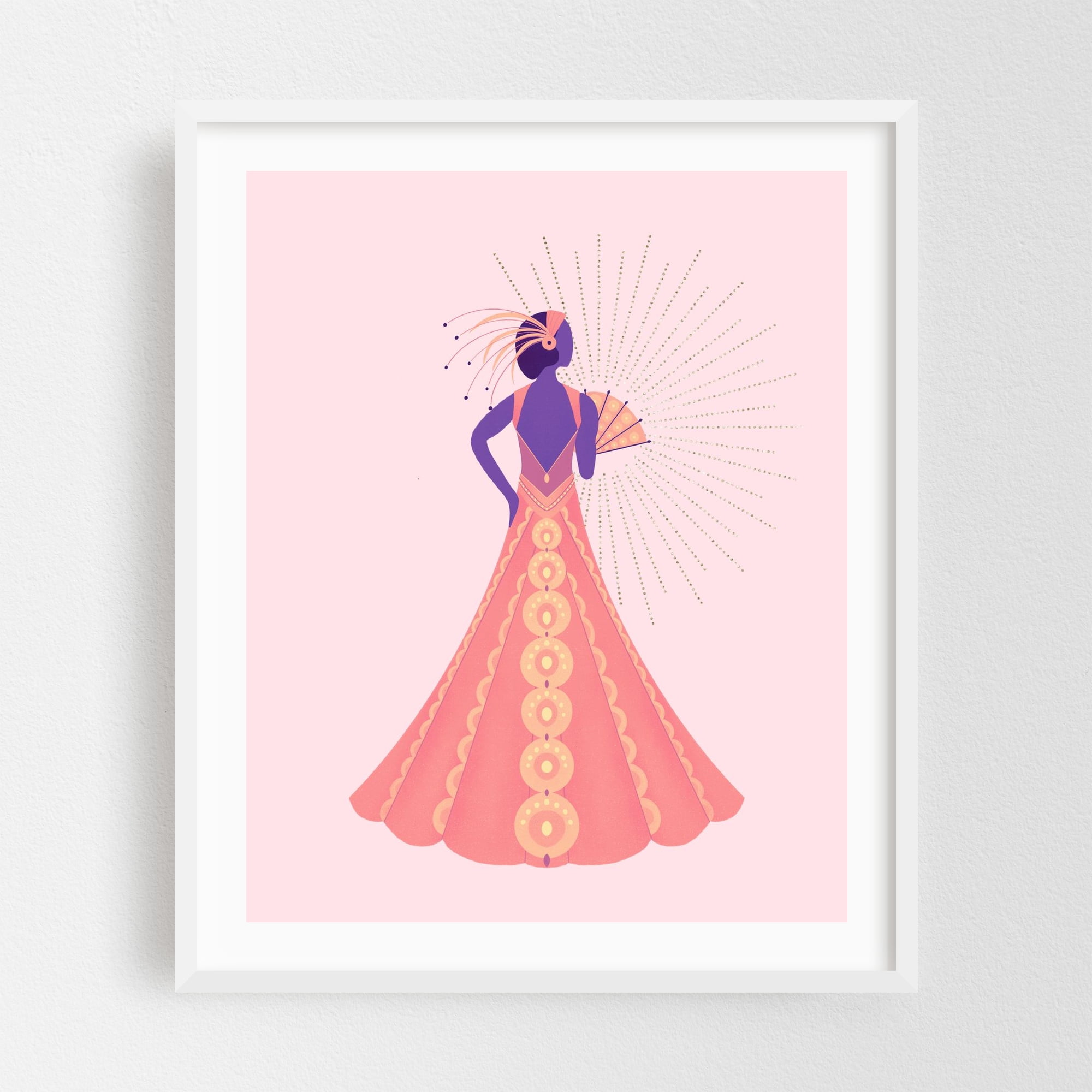 Art Deco sunset peacock dress - Illustration Art Deco Vintage Fashion ...