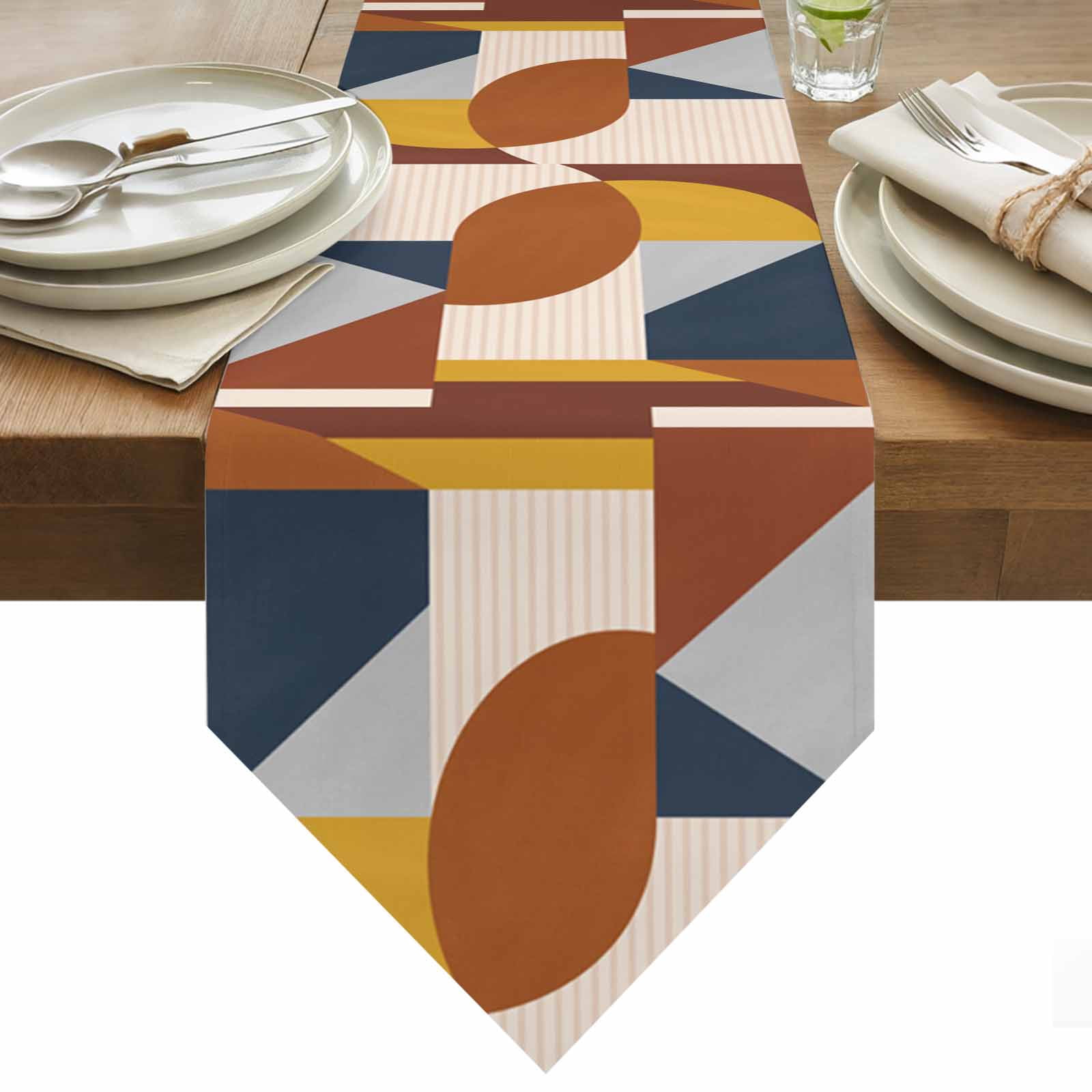 Art Decor Table Runner 60 Inches Long Mid-Century Modern Abstract ...