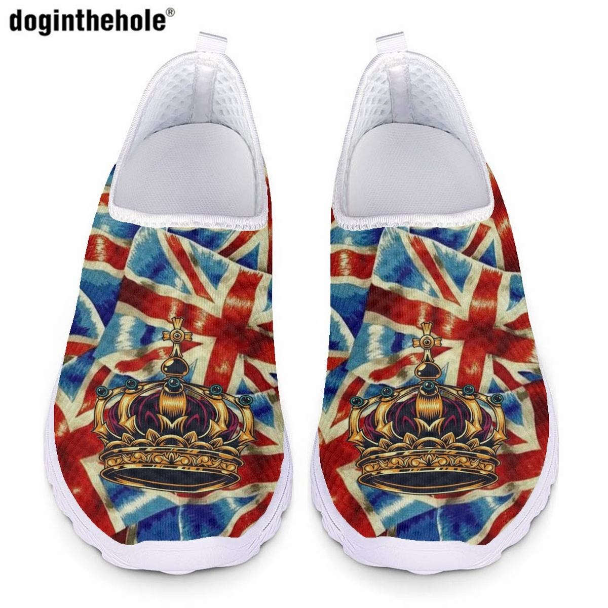 Art Design Casual Shoes Ladies Fashion Trend New Britain Crown Print ...