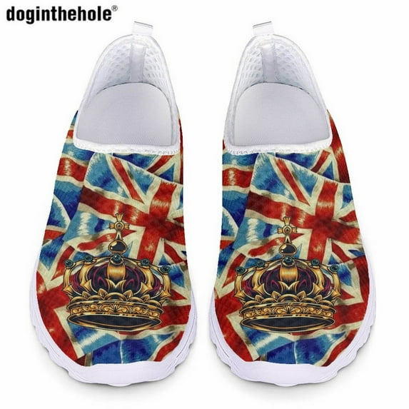 Art Design Casual Shoes Ladies Fashion Trend New Britain Crown Print ...
