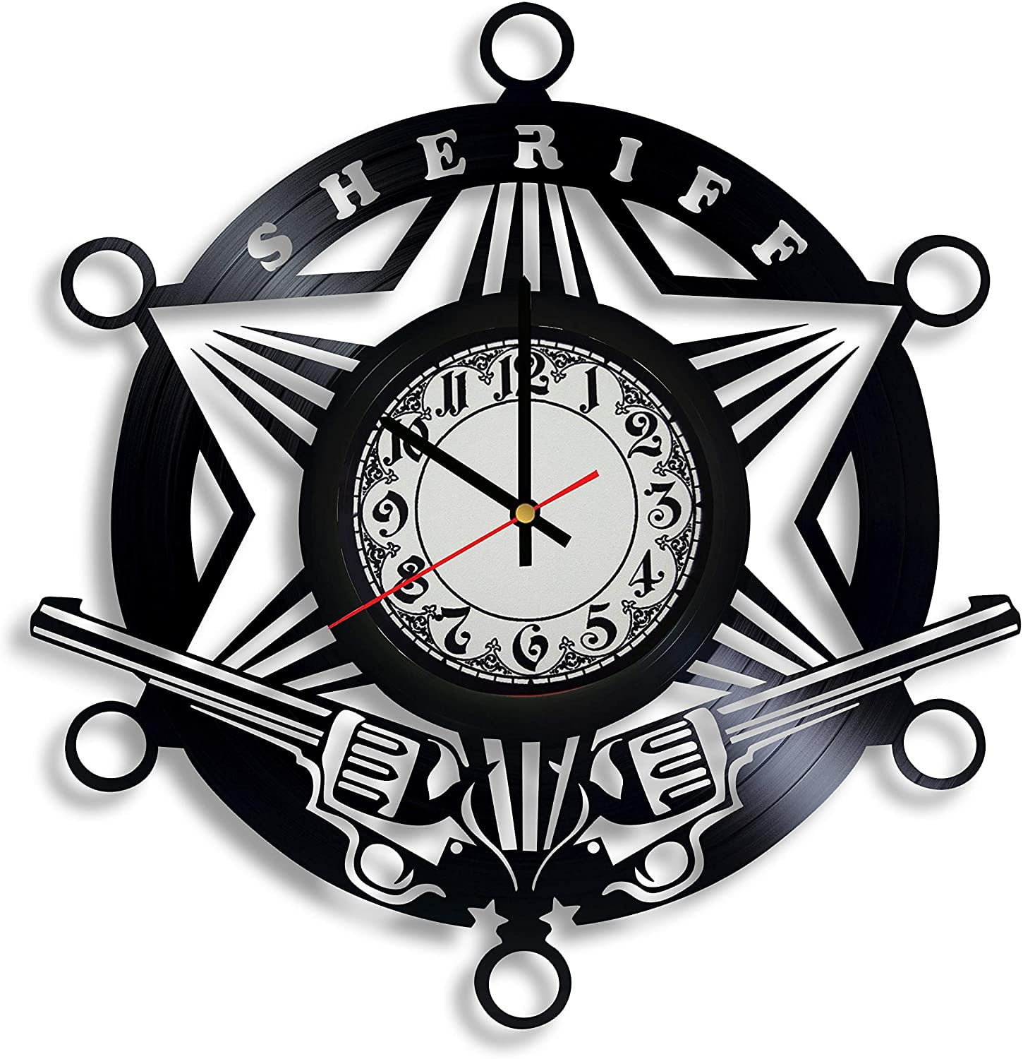 Art Design County Sheriff's Department Gifts for Men Vinyl Wall Clock ...