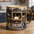 Art Desk Mug 3D Effect Drawing Tools Coffee Cup for Artists, Sketchers ...