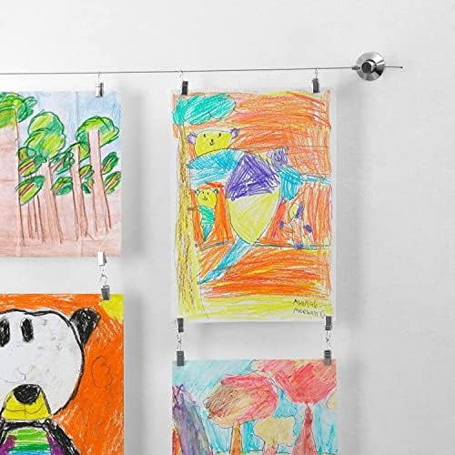 Art Display for Kids Artwork - 10ft Alloy Steel Wire with 48 Clips ...