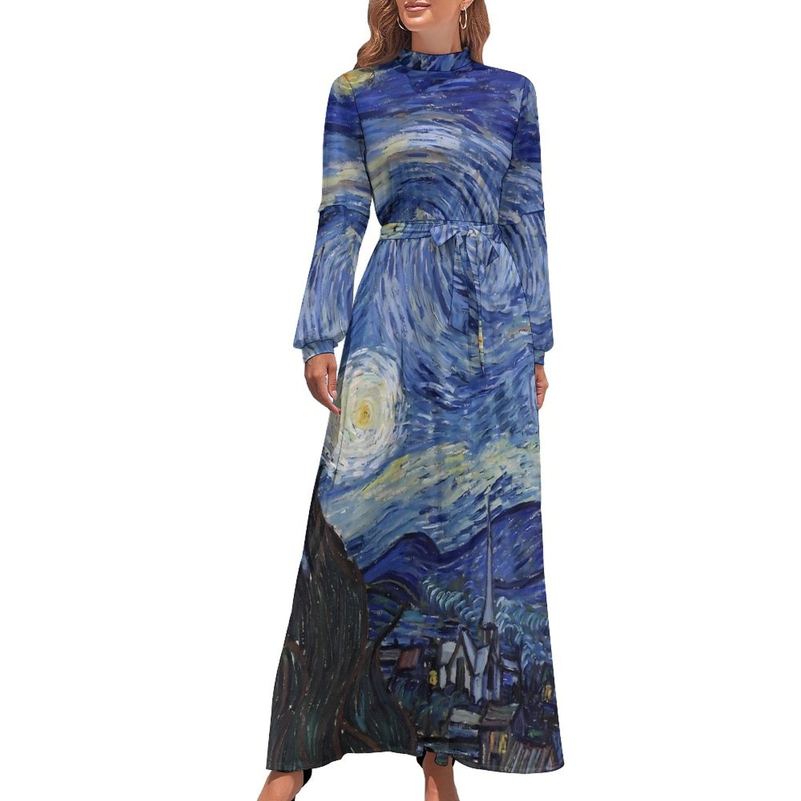 Art Dress Modern Maxi Dress Aesthetic Bohemia Long Dresses High Waist ...