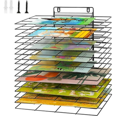 MEEDEN Wood Large Print Rack, Artist Storage Rack with Castors, Art ...