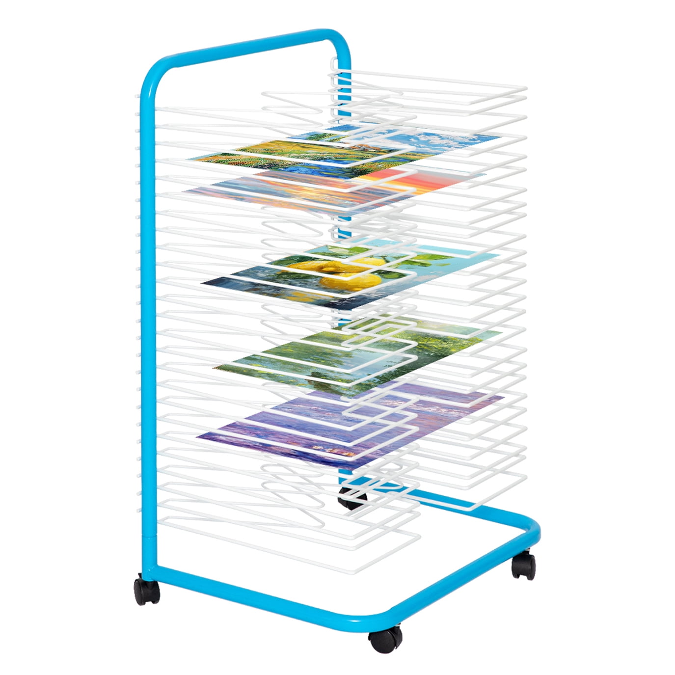 Art Drying Rack with 25 Removable Shelves, Mobile Paint Drying Rack ...