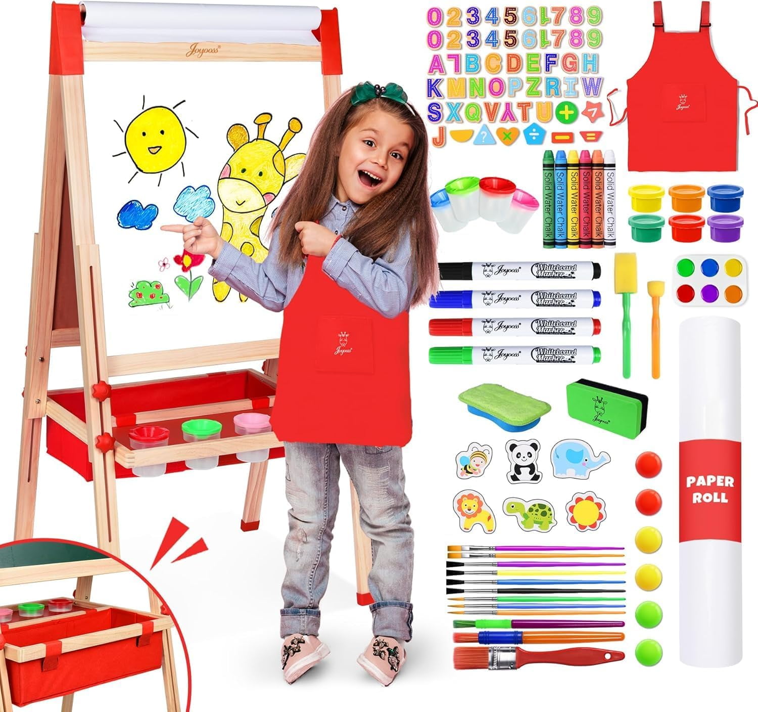 Art Easel for Kids Easel for Toddlers, Adjustable Standing Double Sided Toddler Easels Kids ...