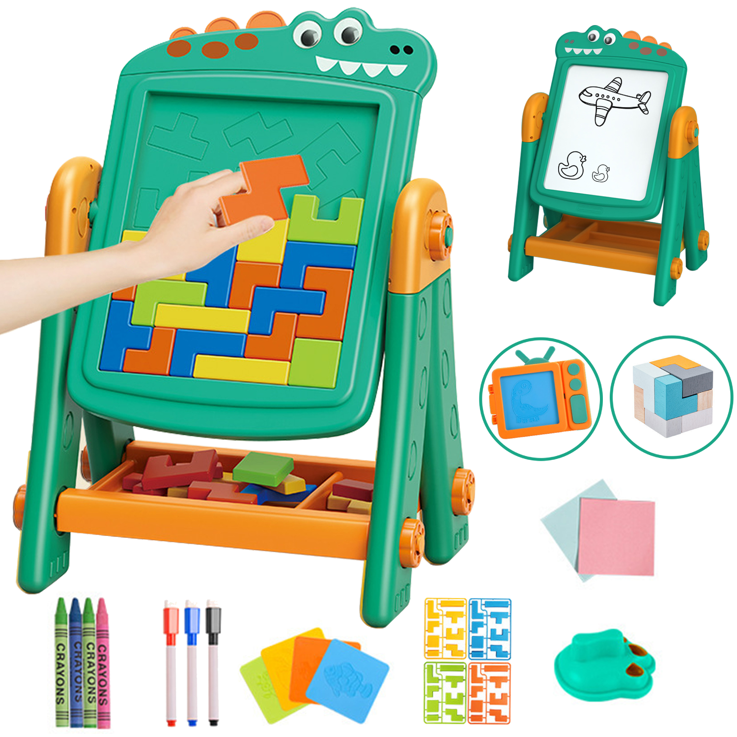 Art Easel for Kids,Kids Blackboard,3 in 1 Easel for Kids Ages 4-8 ...
