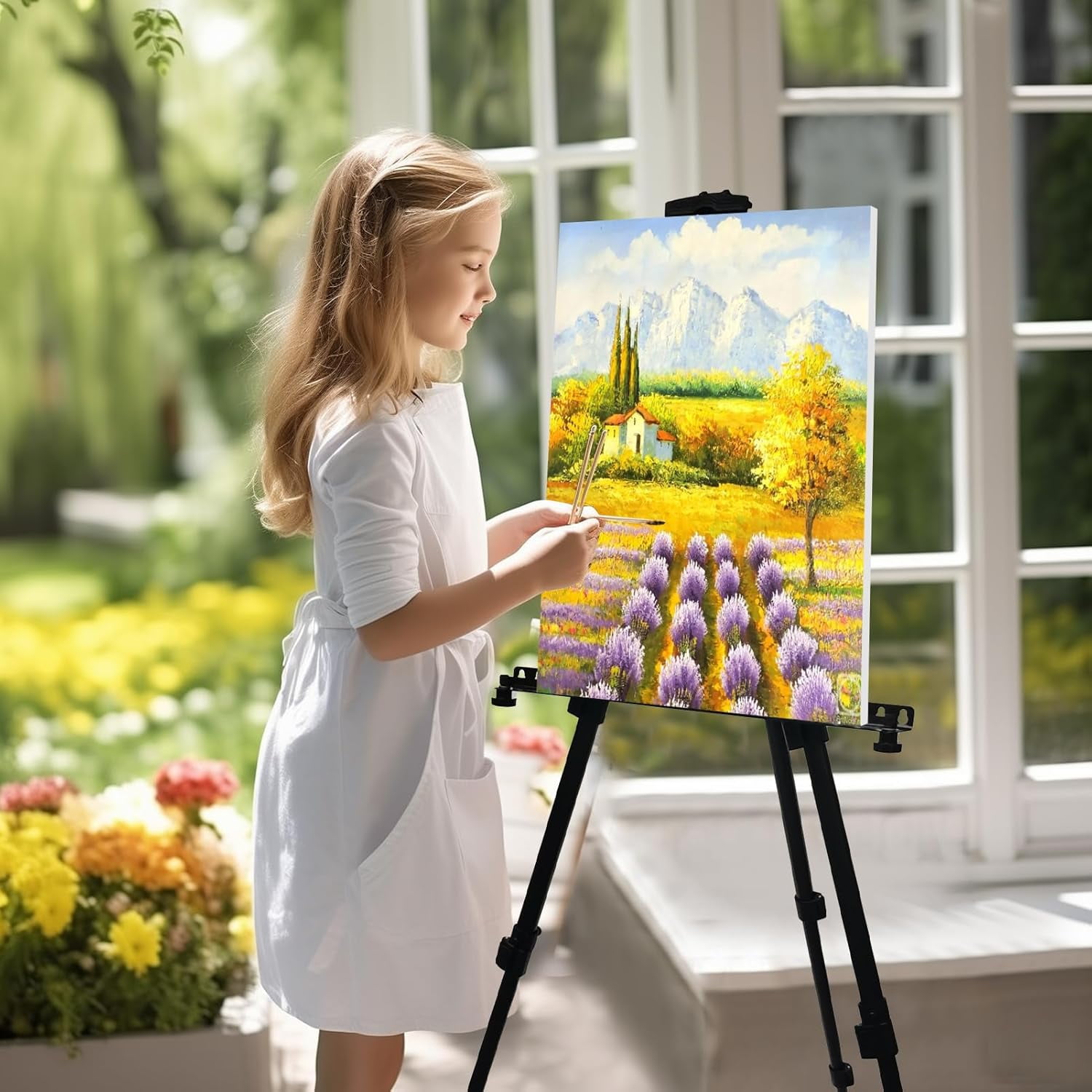 Art Easel for Painting and Display – Adjustable Floor 66 Inch Folding ...