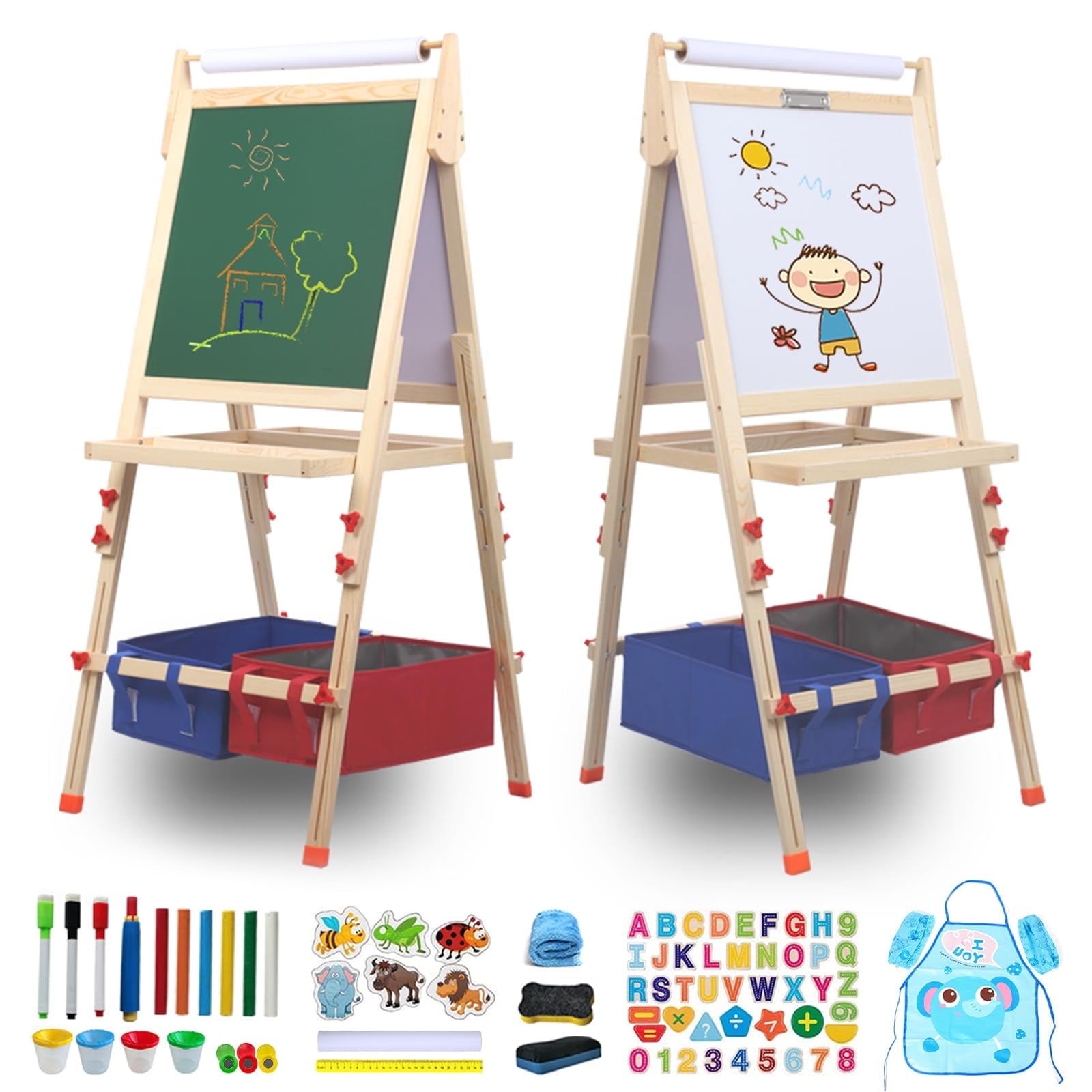 G TALECO GEAR Art Easel for Kids, Adjustable Wooden Painting Easel ...