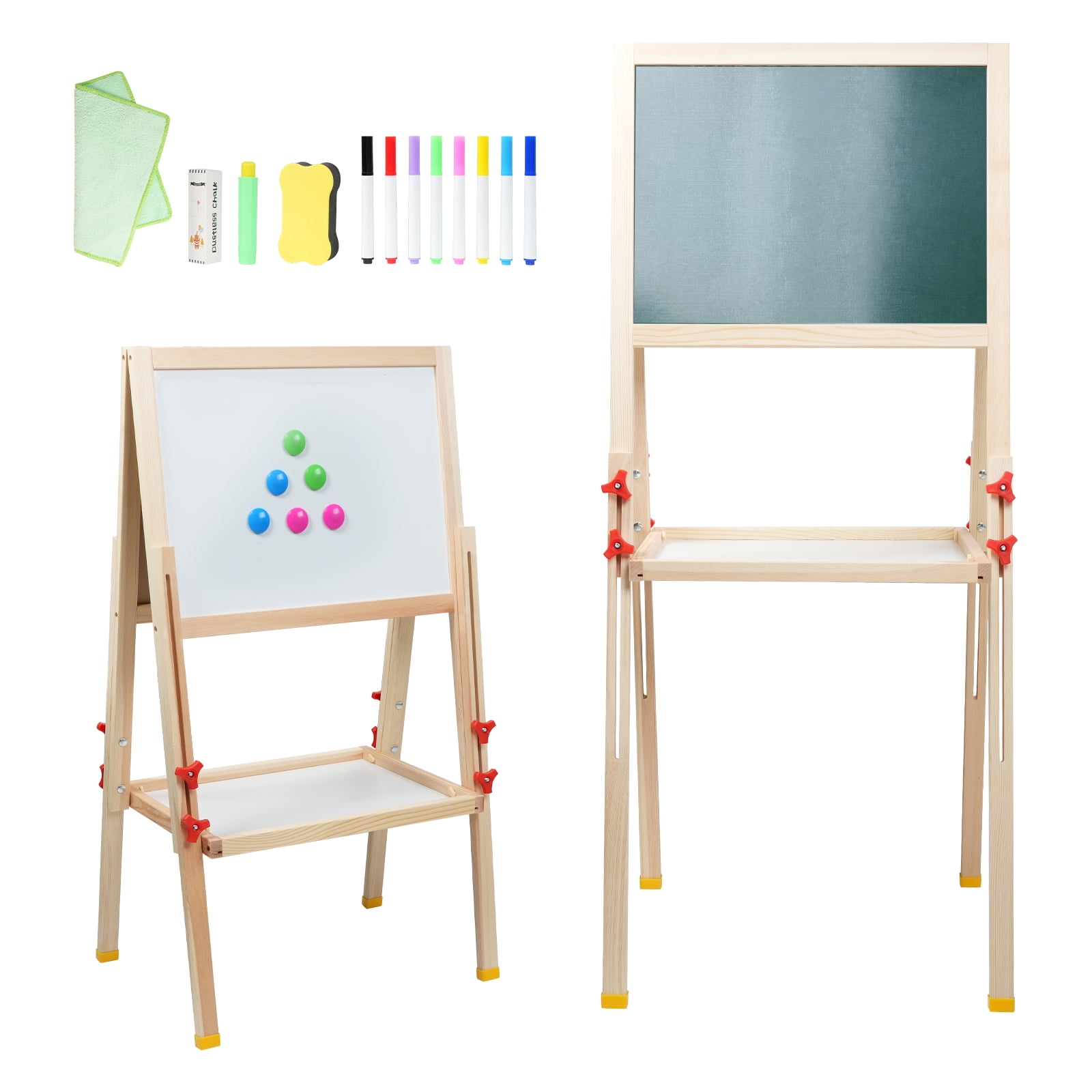 MoHern Kids Chalkboard & Dry Erase Easel, Double Sided Child's Art ...