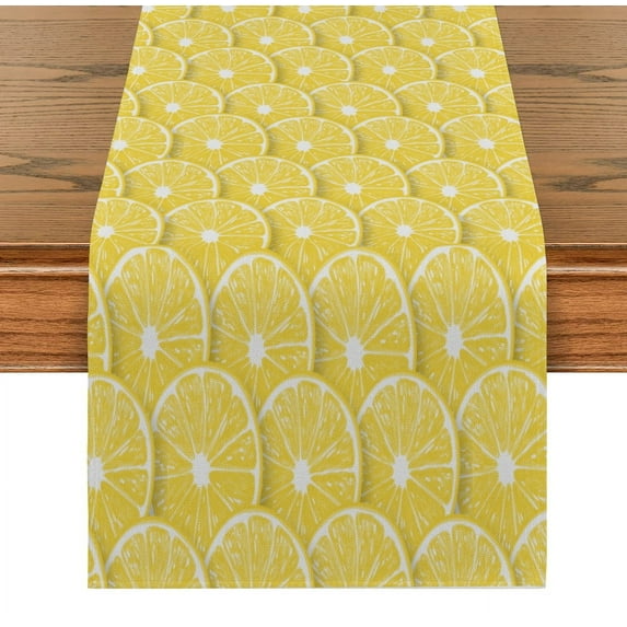 Art Elegant Modern Table Runners for Dining Table Plant Lemon White ...
