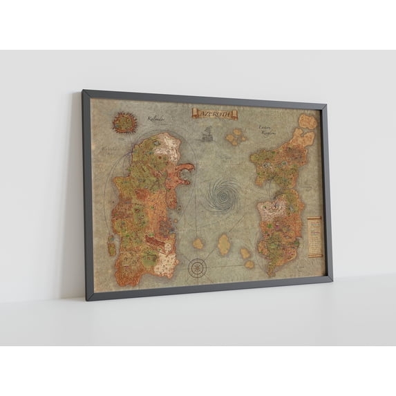 Art Explore Azeroth: World Of Warcraft Map, Elevate Your Living Space ...