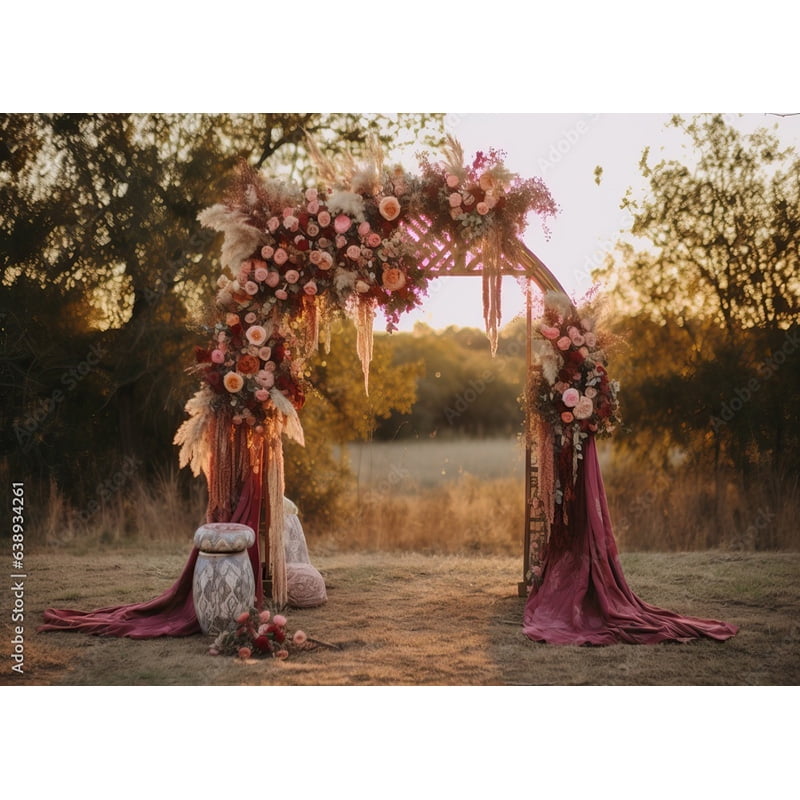 Art Fabric Aesthetic Wedding Scenery Photography Backdrops Flower Brick ...