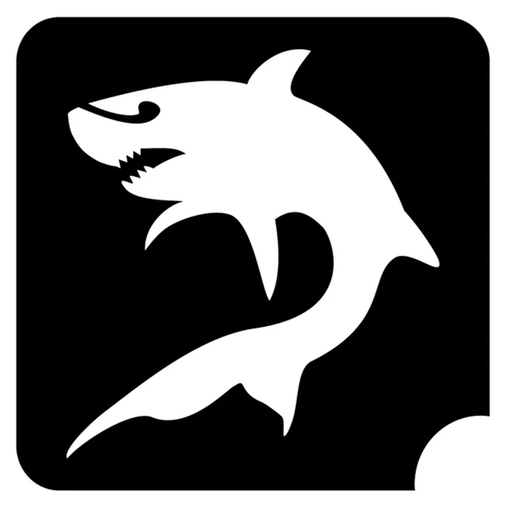 Art Factory Glitter Tattoo Stencil - Curved Shark (5/pack), Temporary ...