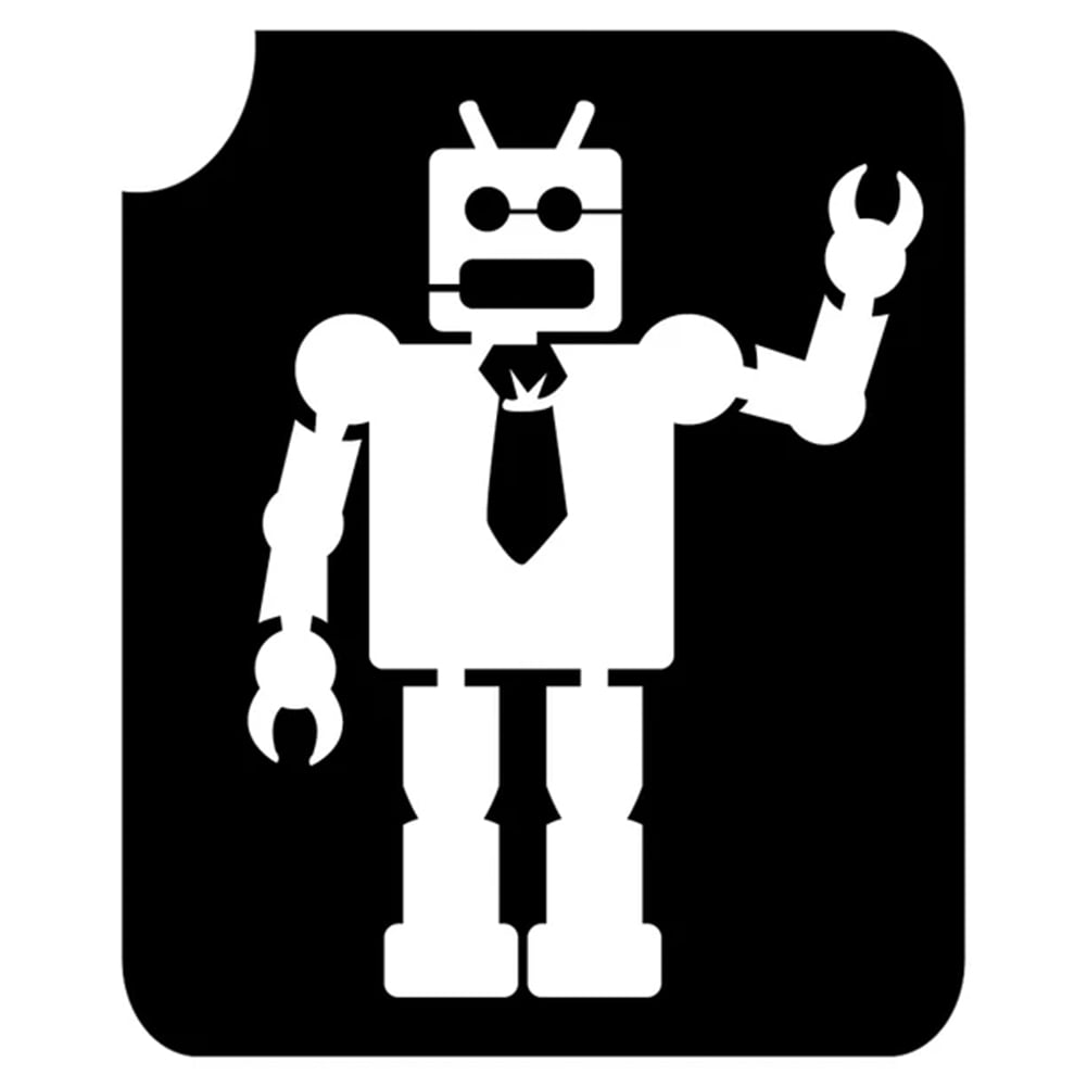 Art Factory Glitter Tattoo Stencil - Robot (5/pack), Temporary Tattoo ...