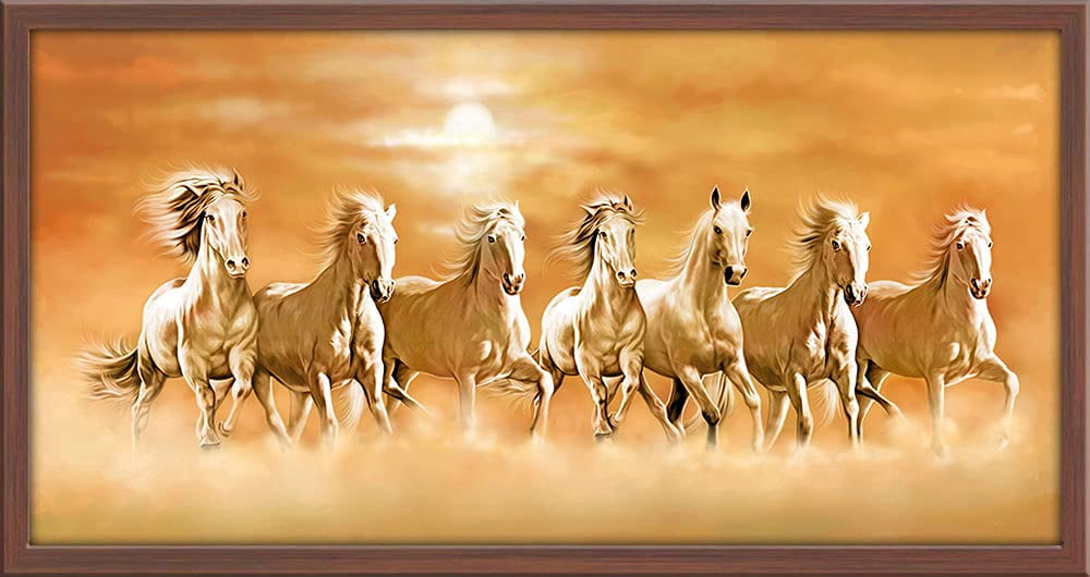 Art Factory Vaastu Seven Horse Canvas PaintingBeige - Walmart.com
