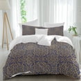 Art Floral 4 Piece Duvet Cover Set Full Size Abstract Retro Navy Blue ...