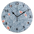 Art Floral Design Wall Clock 10in Round Artistic Oil Painting Home ...