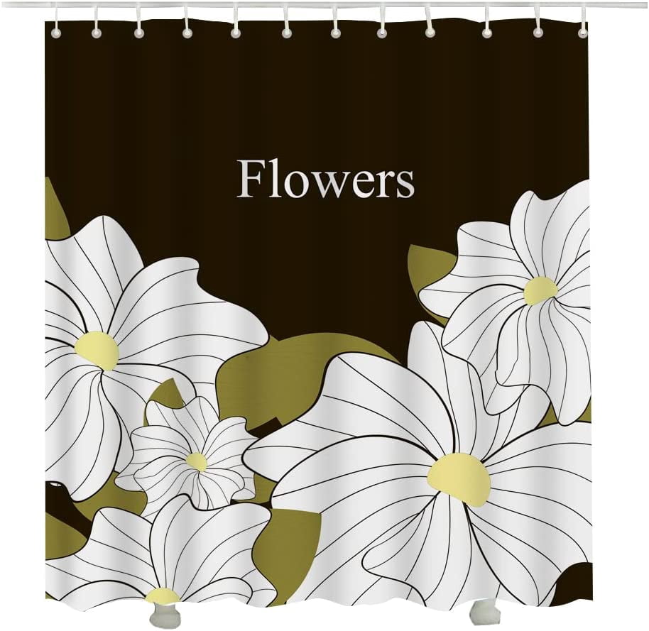 Art Flowers Shower Curtains for Bathroom 72X72 Inches,Abstract Flower ...