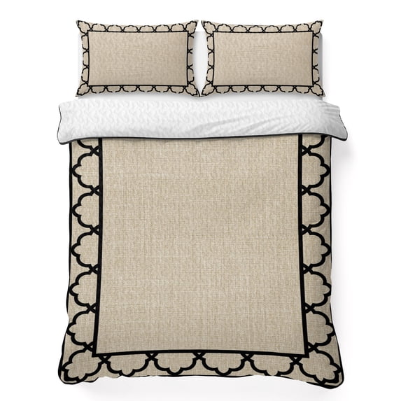 Art Frame 3 Piece Quilt Bedding Set with 2 Pillow Shams, Geometric ...
