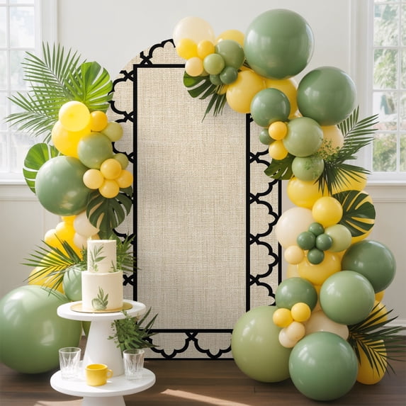 Art Frame Arch Backdrop Cover 6 FT, Geometric Black Morocco Printed ...