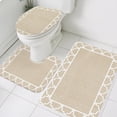 Art Frame Bathroom Rugs Set Geometric White Morocco Printed Border ...