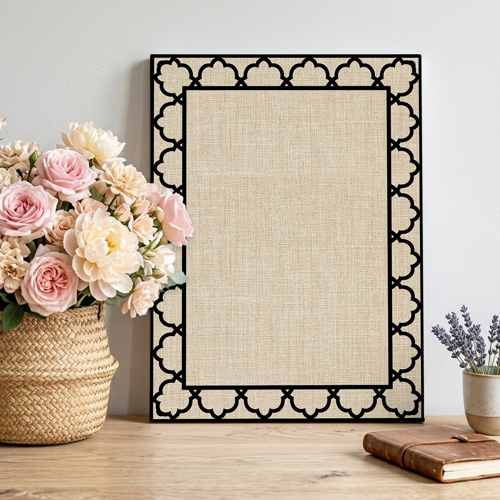Art Frame Canvas Wall Art for Living Room, Geometric Black Morocco ...