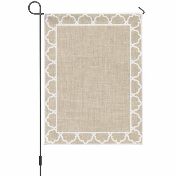 Art Frame House Flag 28 x 40 Inches, Geometric White Morocco Printed ...