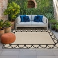 Art Frame Indoor Outdoor Rugs 5x7 Ft, Geometric Black Morocco Printed ...