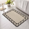 Art Frame Non Slip Bathroom Mat, Geometric Black Morocco Printed Border ...