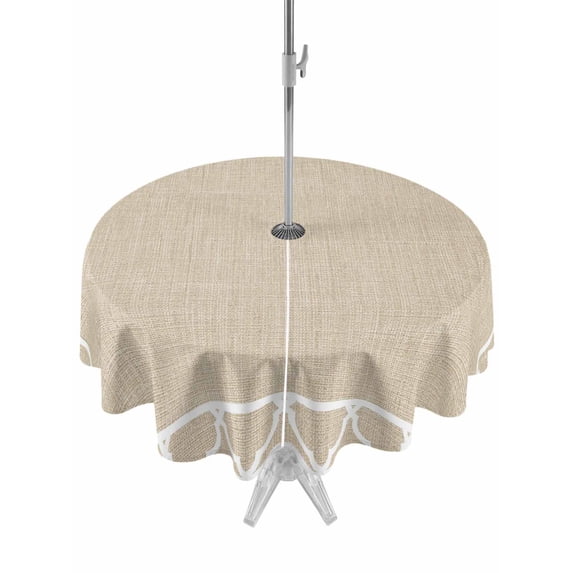 Art Frame Outdoor Round Tablecloth with Umbrella Hole 60", Geometric ...
