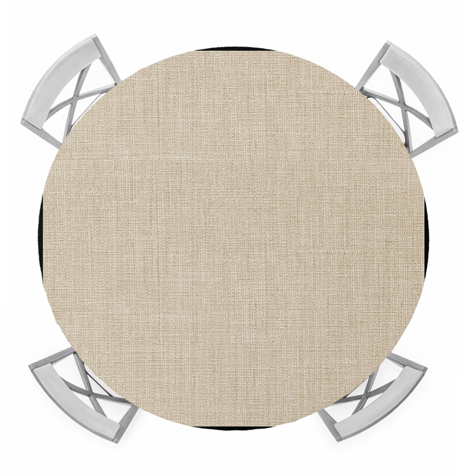 Art Frame Round Table Cover, Geometric Black Morocco Printed Border ...