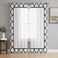 Art Frame Sheer Curtains for Living Room Bedroom, Geometric Black ...