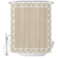 Art Frame Shower Curtain for Bathroom, Geometric White Morocco Printed ...